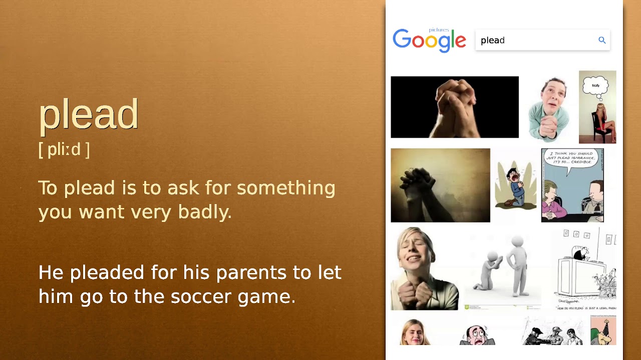 Plead : C2 level english vocabulary lesson, www.LipLix.com - YouTube