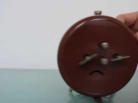 Sold! VINTAGE GERMAN CLOCK Mantel Alarm VELONA Mid Century SOLID METAL Vintage BROWN