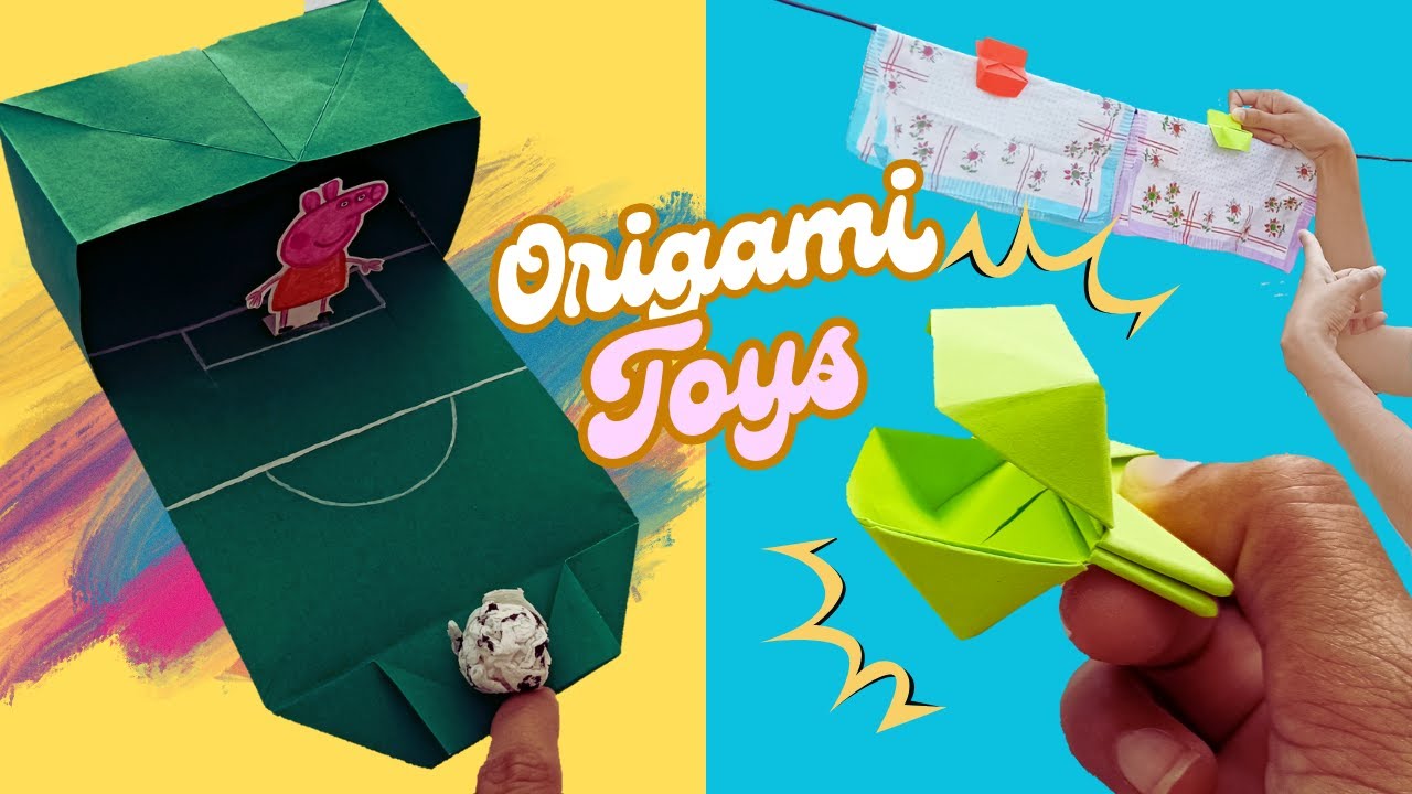 origami paper football toy, origami cloth clip || Origami paper toys ...