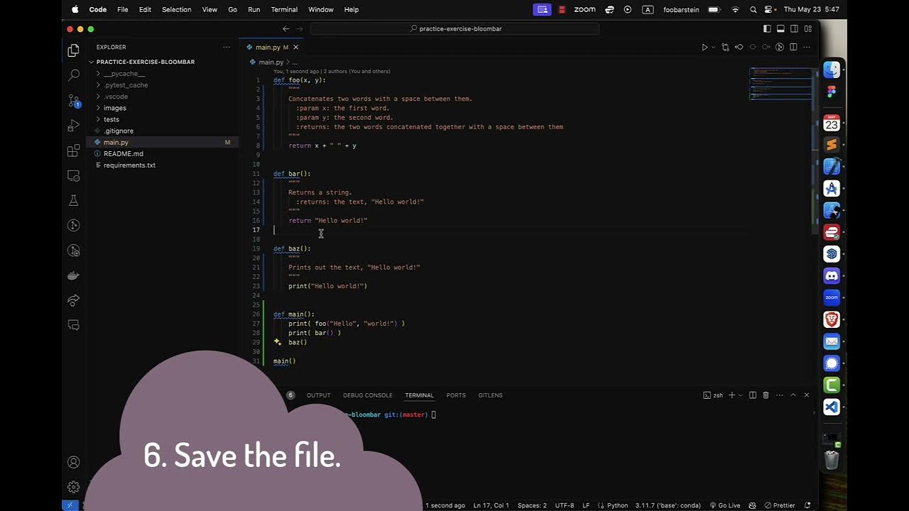Modify and Run a Python program in VS Code - YouTube