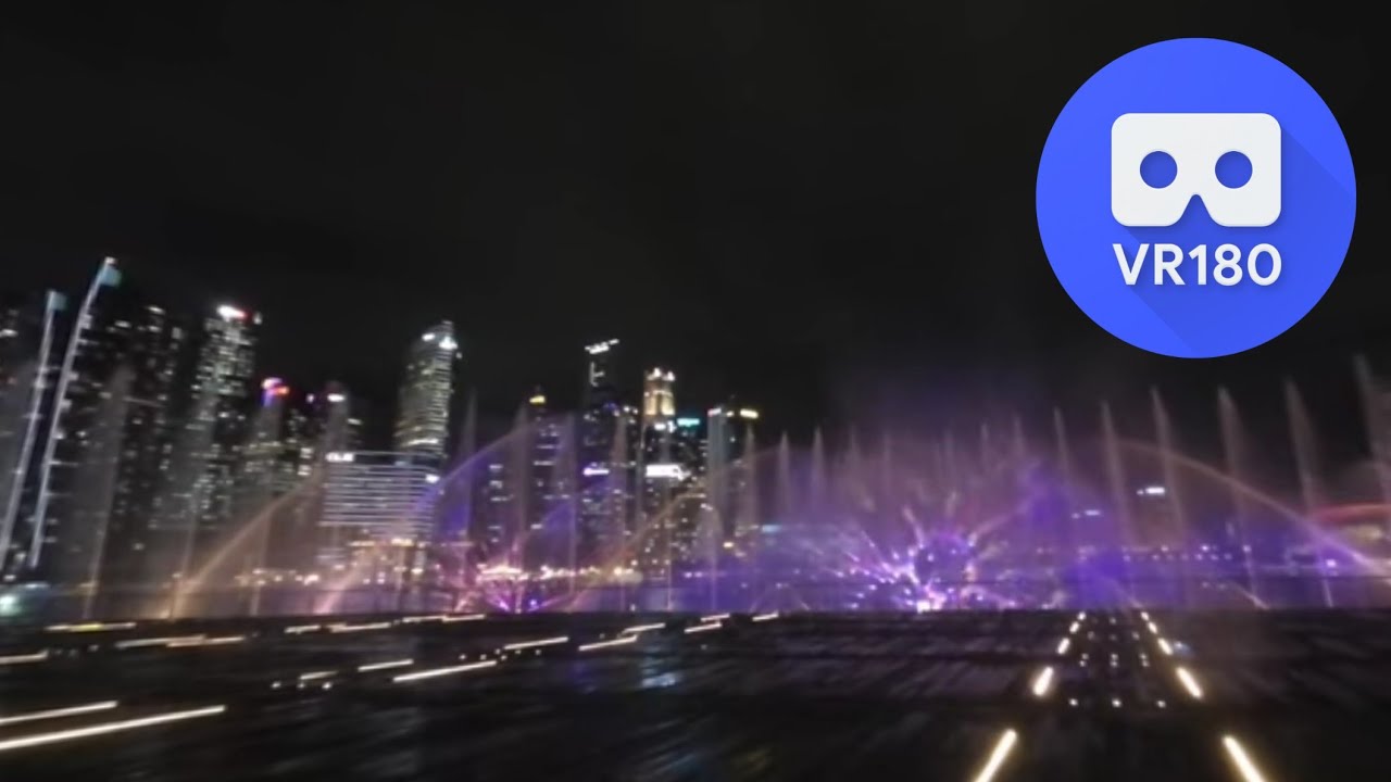 [VR180 5.7k] Vuze XR Outdoor Night Lights Test - Marina Bay Sands ...