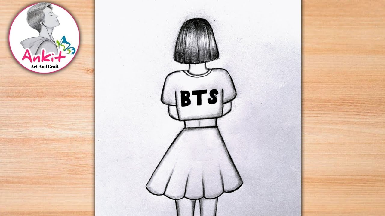 How to draw a BTS girl / BTS army drawing / how to draw for beginners ...