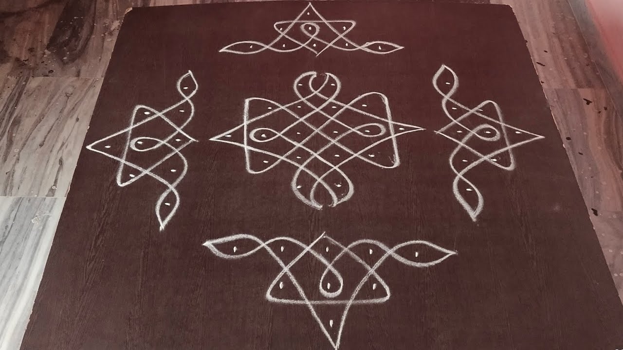 5-2-1 dots melikala muggulu with side muggulu || 5 chukkala muggulu ...