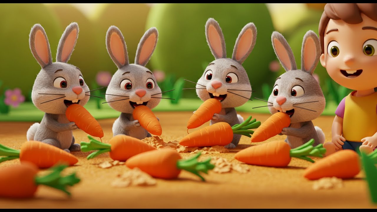 Five Little Bunnies Jumping on the Ground | Bunny Song for Kids ...