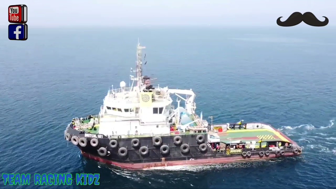 Towing operations of AHT Vessel - YouTube