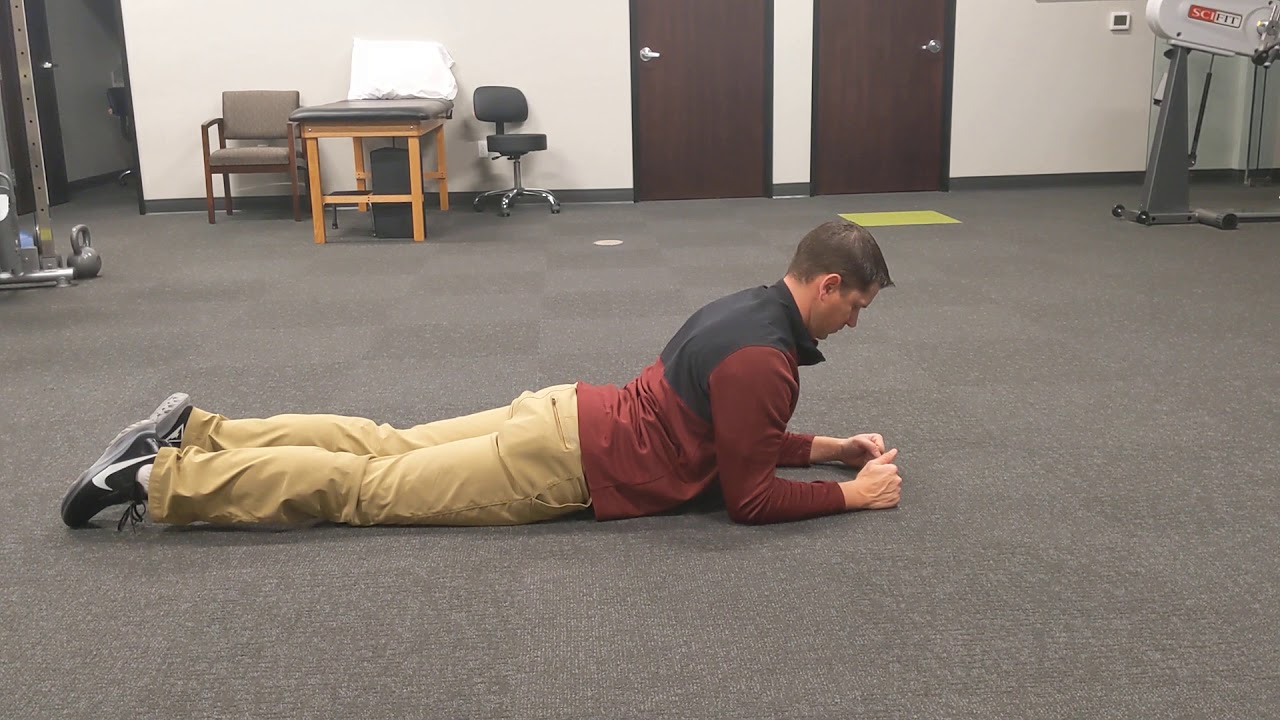 Prone on elbows: 2 to 3 sets of 5 to 10 - YouTube