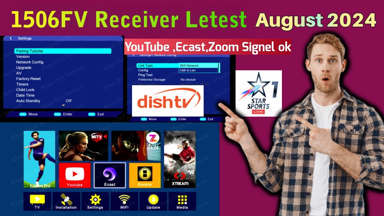 1506 Receiver Letest Software Update August 2024 ||Ecast ,YouTube Full ...