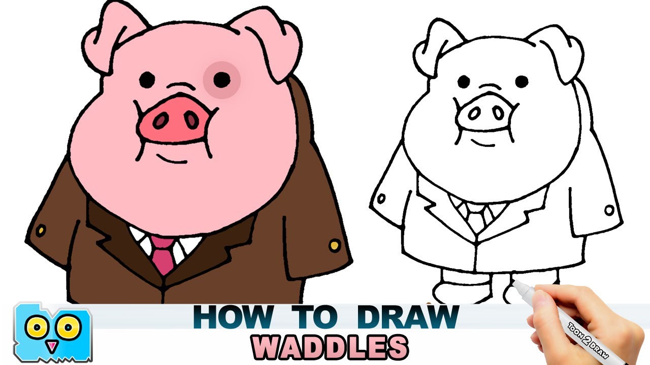 How to Draw Waddles easy | Gravity falls - YouTube