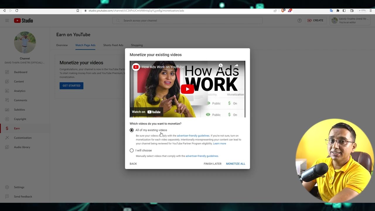 Monetization Settings in YouTube | Sabai Video ma Monetization Enable ...