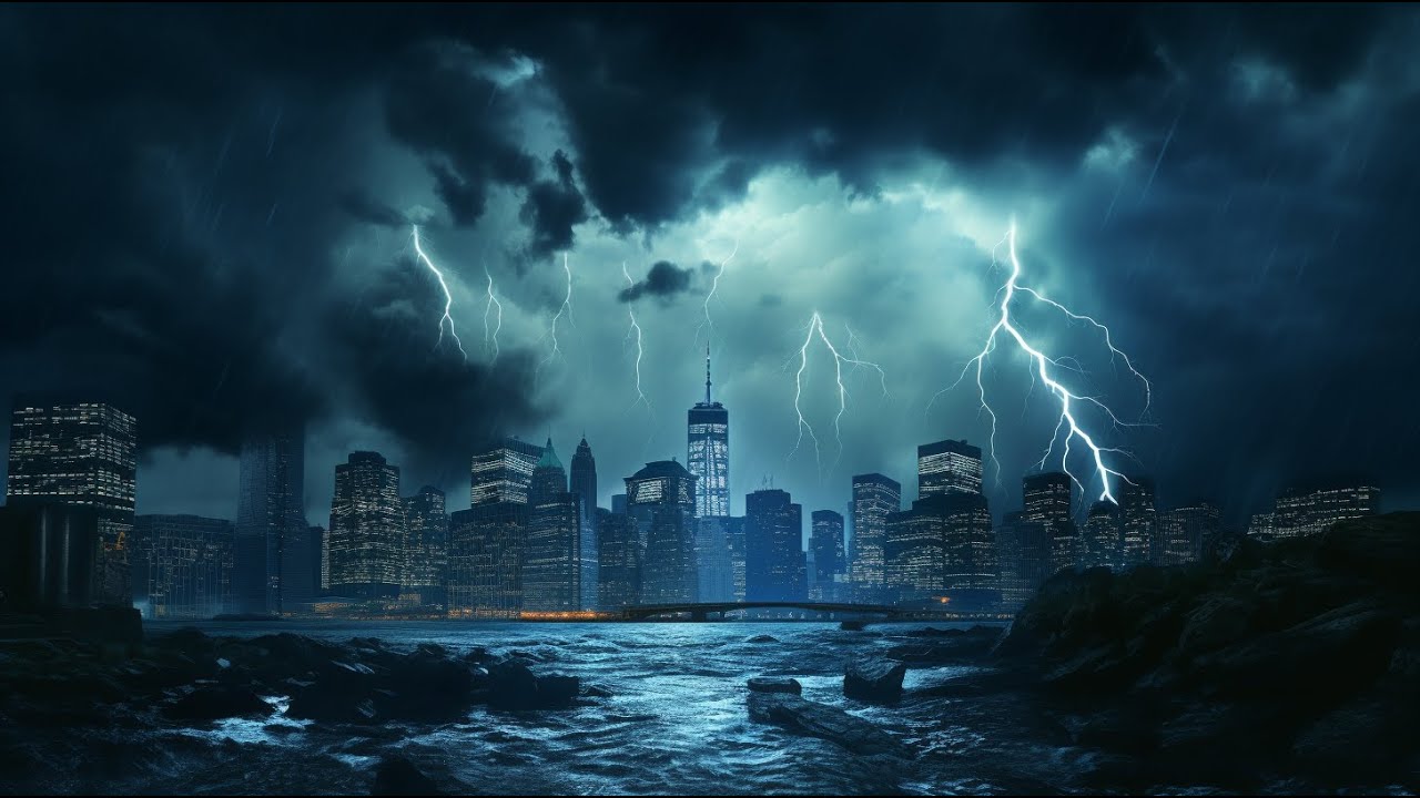 Stormy Night with Loud Thunderstorm, Heavy Rain & Powerful Thunder ...