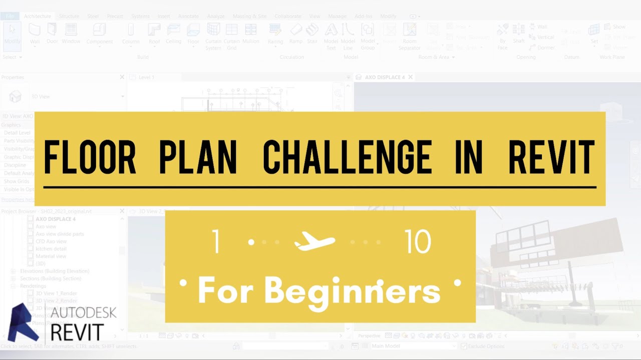 Floor plan challenge in Revit 2023-1/10 for Beginners - YouTube