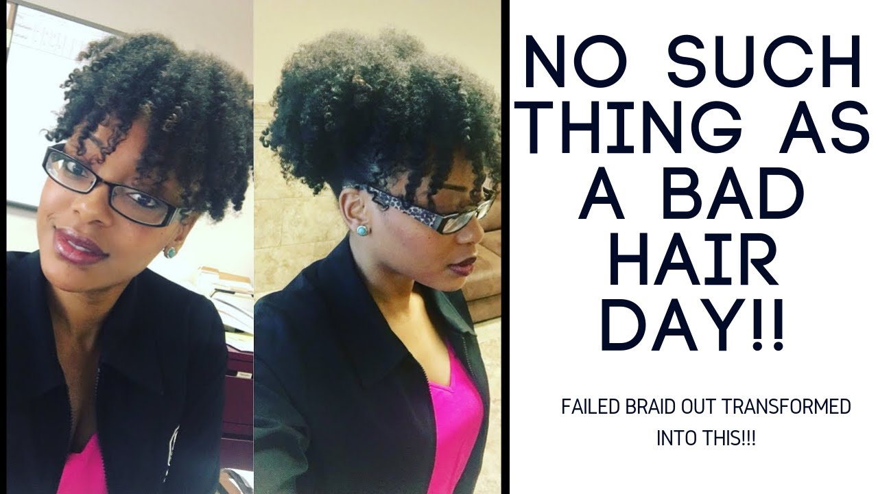 TURN YOUR FAILED BRAID-OUT INTO THIS SIMPLE HAIRSTYLE - TEXTURED PUFF W ...