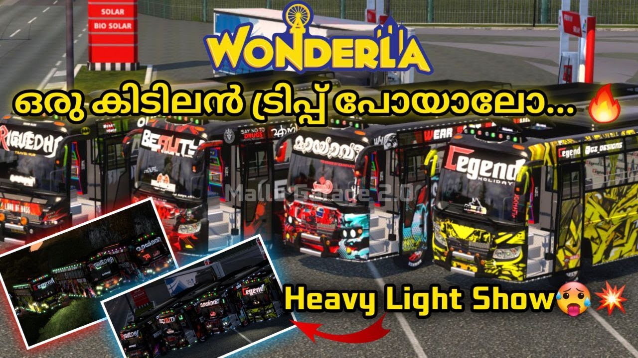 Trip To Wonderla | Kerala Tourist Bus Heavy Light Show🥵| Ets2 Gameplay ...