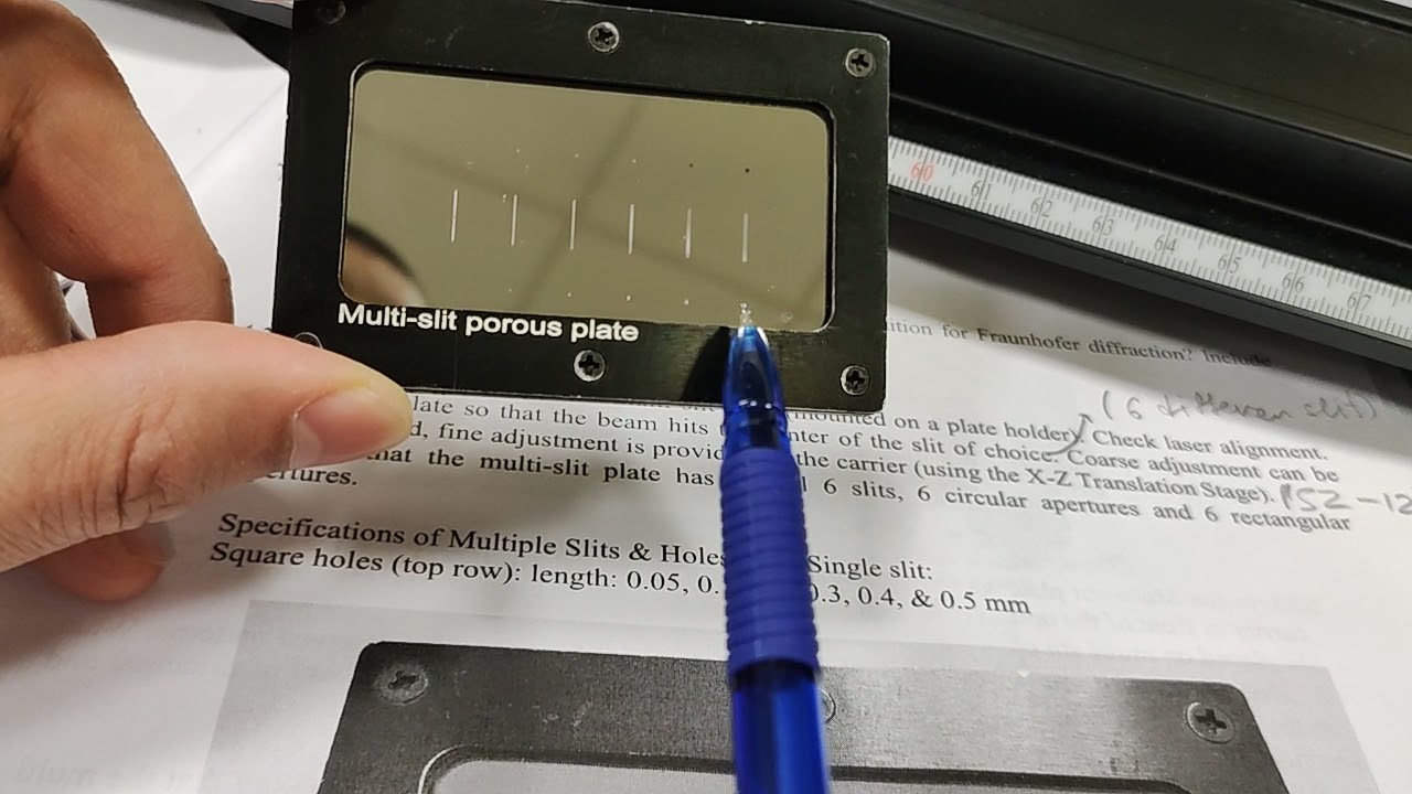 Diffraction Multi Slit Plate - YouTube