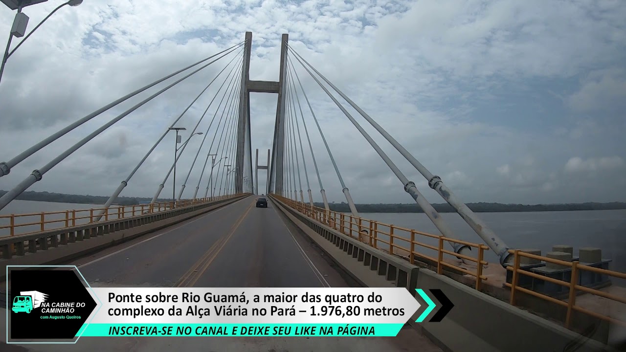 Ponte sobre Rio Guamá, a maior das quatro do complexo da Alça Viária no ...
