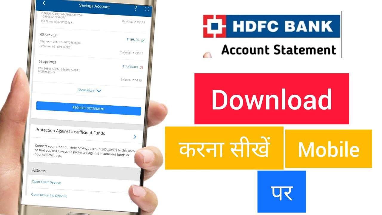 HDFC Bank Statement | Download HDFC E-Statement In PDF online from ...