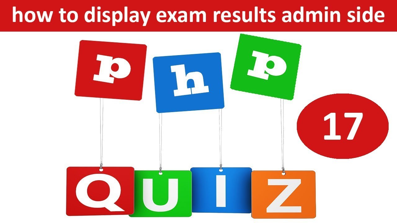 how to display exam results admin side in online quiz in php - YouTube