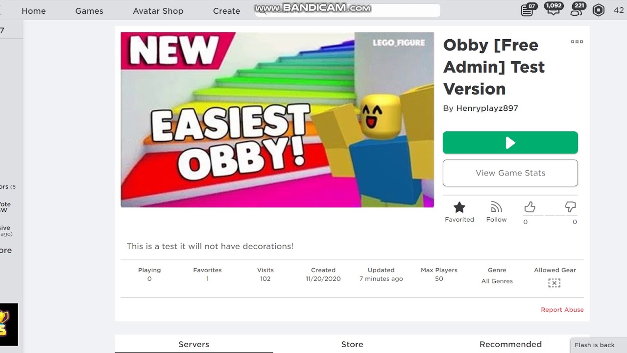 My Test Version Obby - YouTube