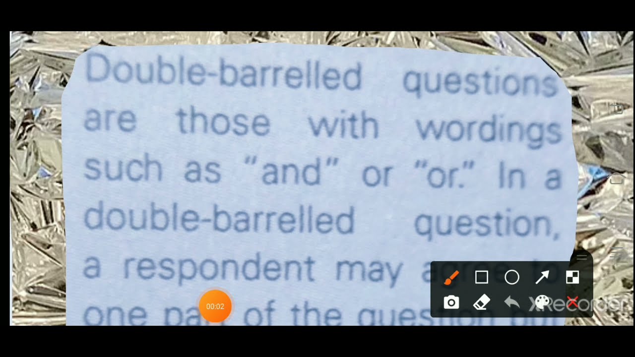 double barreled question meaning (must be avoided in questionnaire ...