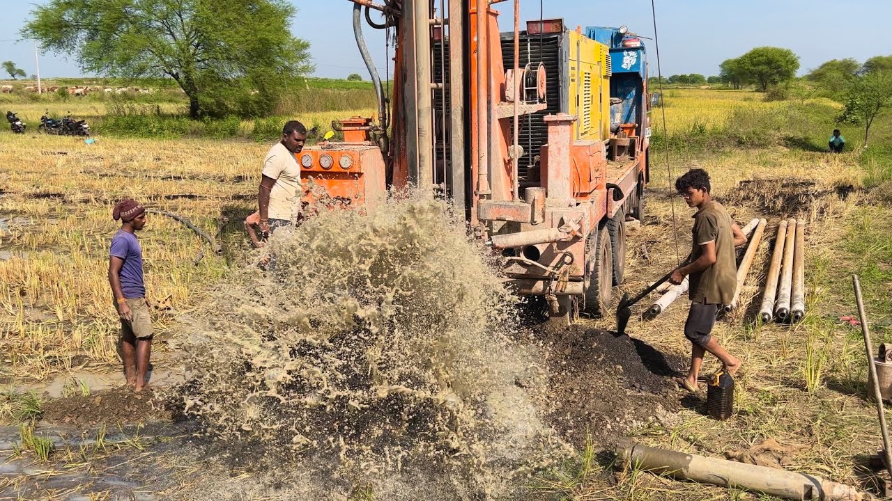Borewell Drilling - 10 inch water journey 210 Feet Deep Boring ...
