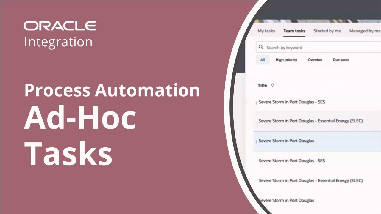 Create Ad-Hoc Tasks with Oracle Process Automation - YouTube