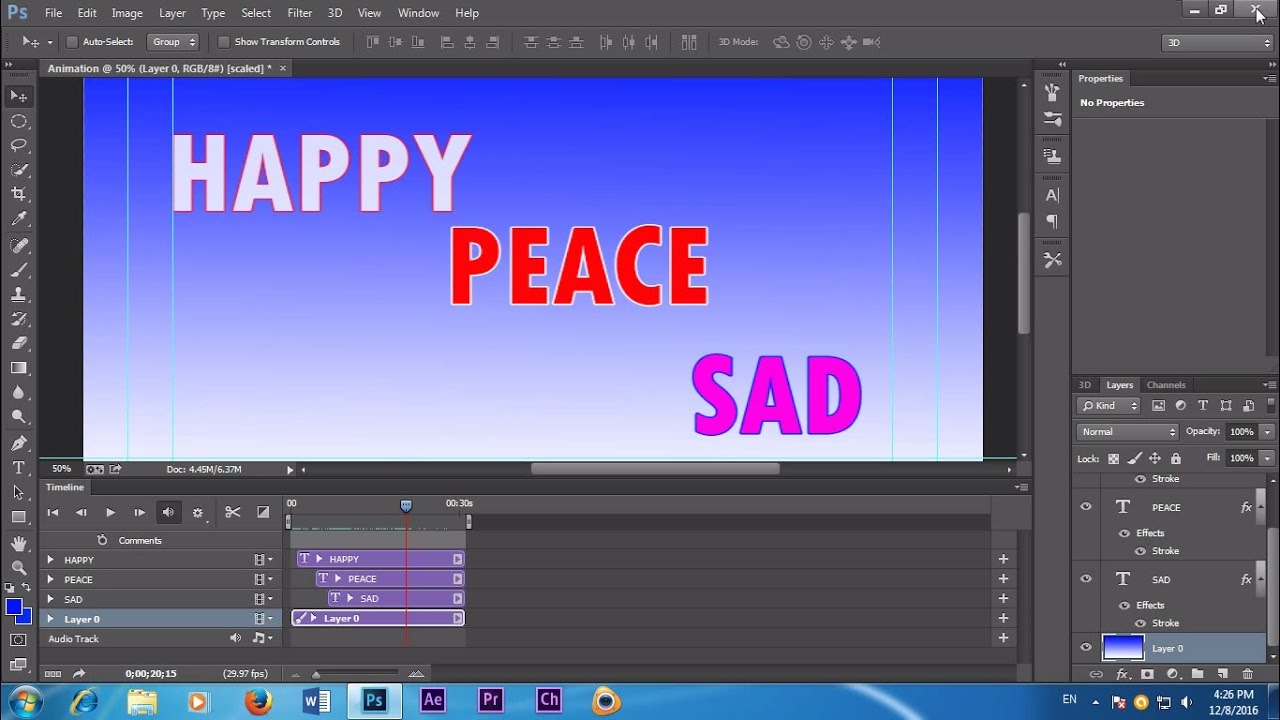 Adobe Photoshop CC Text Animation - YouTube