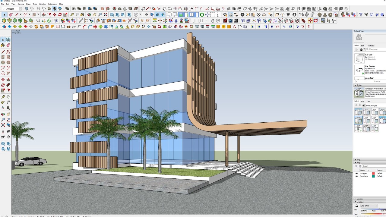SKETCHUP BUILDING TUTORIAL TWO SIDED SECONDARY SKIN - YouTube