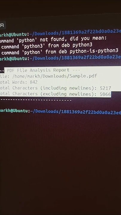 Count Characters And Words In PDF Files Using Python In Linux - YouTube