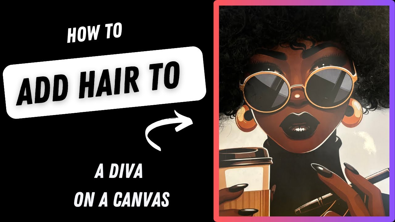 Latest technique for adding hair to a canvas diva - YouTube