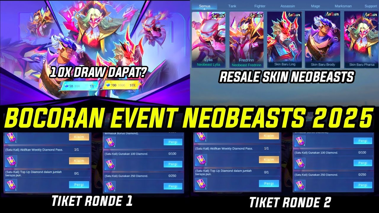 BOCORAN EVENT NEOBEASTS PART2 RILIS 2025 MOBILE LEGENDS 10X DRAW ...