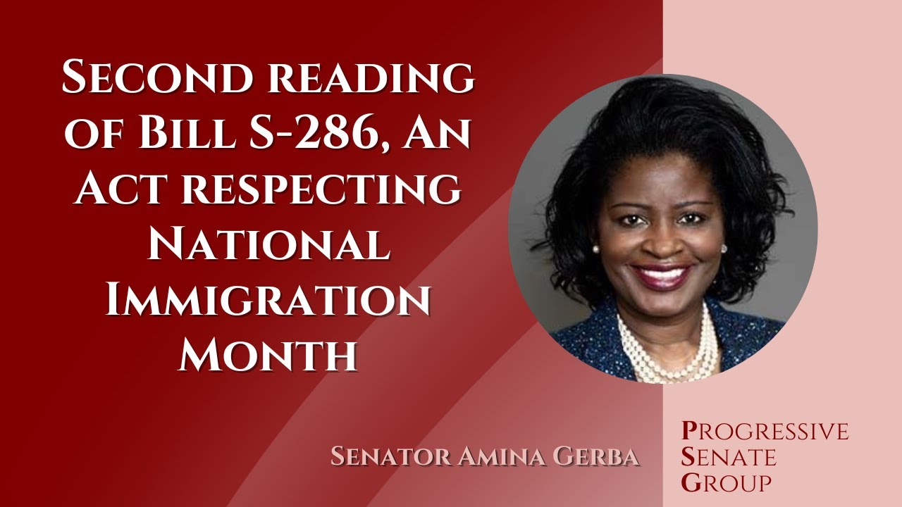 Senator Gerba speaks at second reading of Bill S-286 - September 24 ...