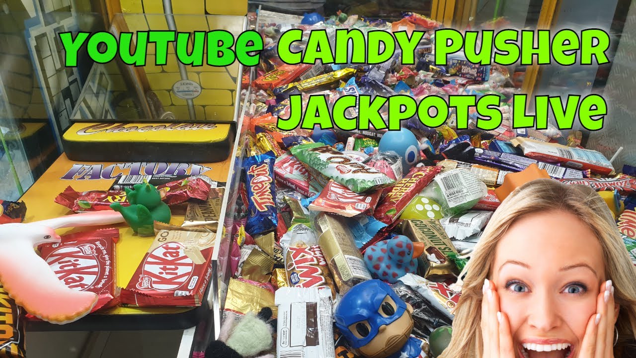 CANDY PUSHER ARCADE GAMES!!!! BEST CLAW MACHINE GRABS!!! - YouTube
