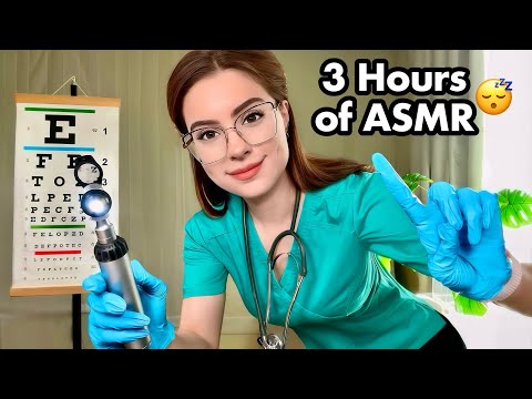 ASMR 3 HOURS of Nurse Exam in Bed FOR SLEEP 💤 Relaxing Medical Roleplay, Ear, Eye & Hearing Tests 😴