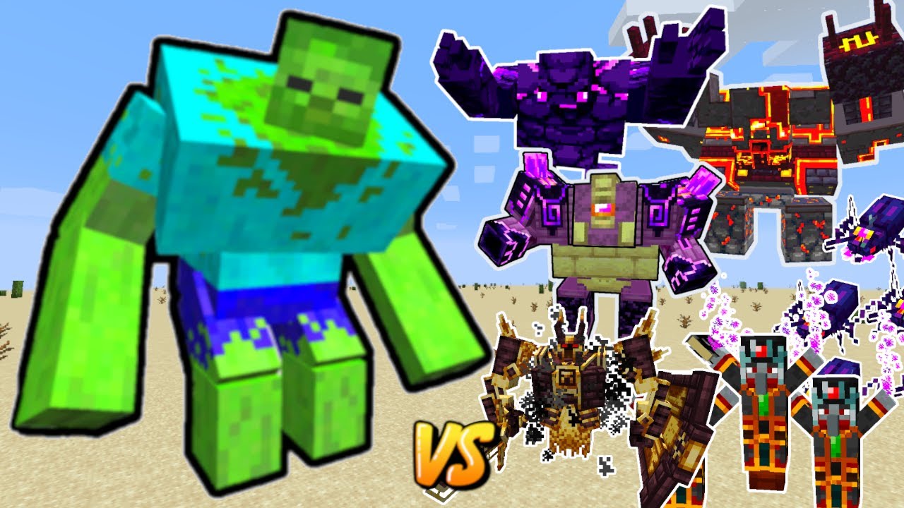 Mutant ZOMBIE Vs Cataclysm Bosses in Minecraft - YouTube