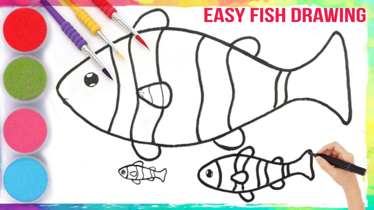 How to Draw a Fish Easy || Fish Drawing and Colouring for kids and ...