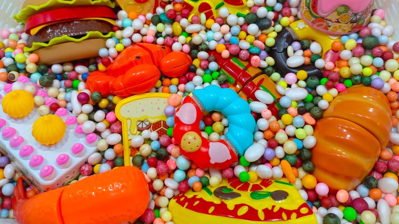 Amazing Satisfying ASMR | Drop Junk Food In Colourful Snow Pool ...