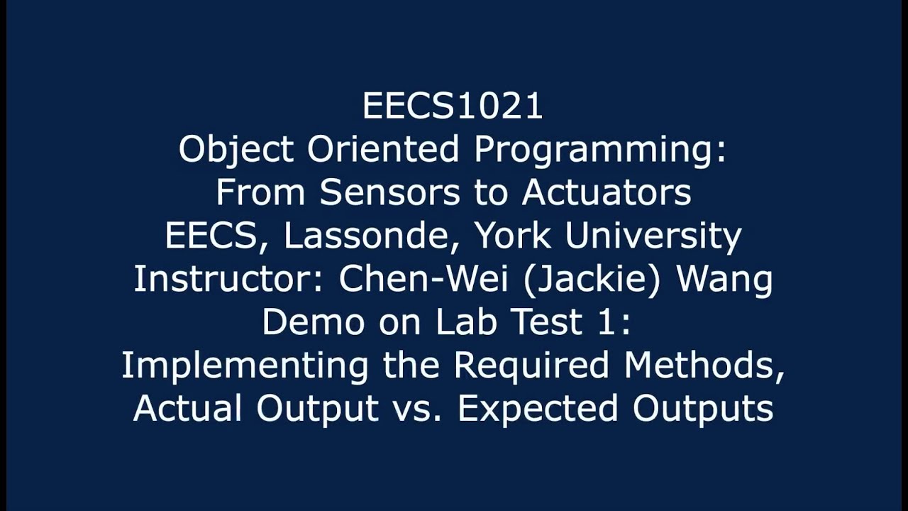 EECS1021 Labtest 1 Demo - YouTube