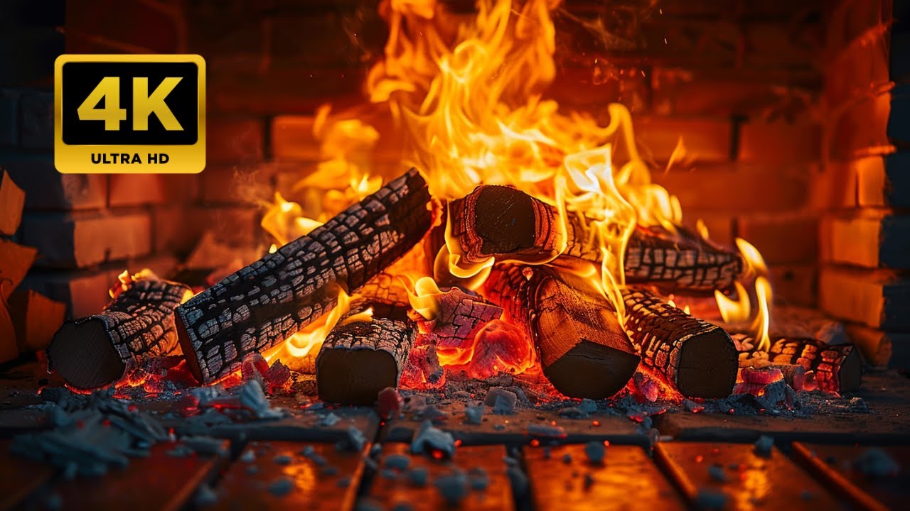 Fantastic Fireplace Burning Video 4K ULTRA HD 🔥 Relaxing Fireplace ...