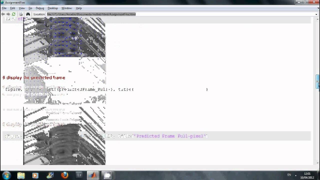 Exhaustive block matching algorithm in Matlab - YouTube