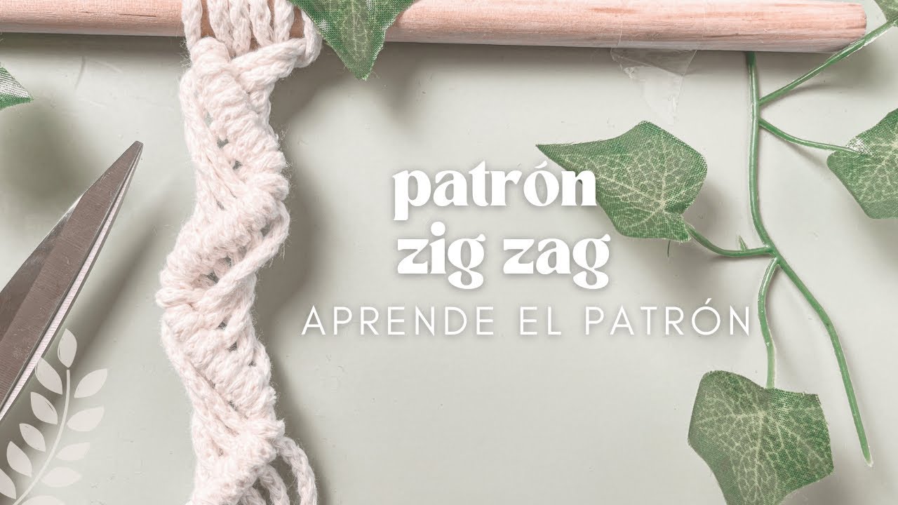 Cómo hacer patrón de zig zag de macramé con nudos festón doble - YouTube