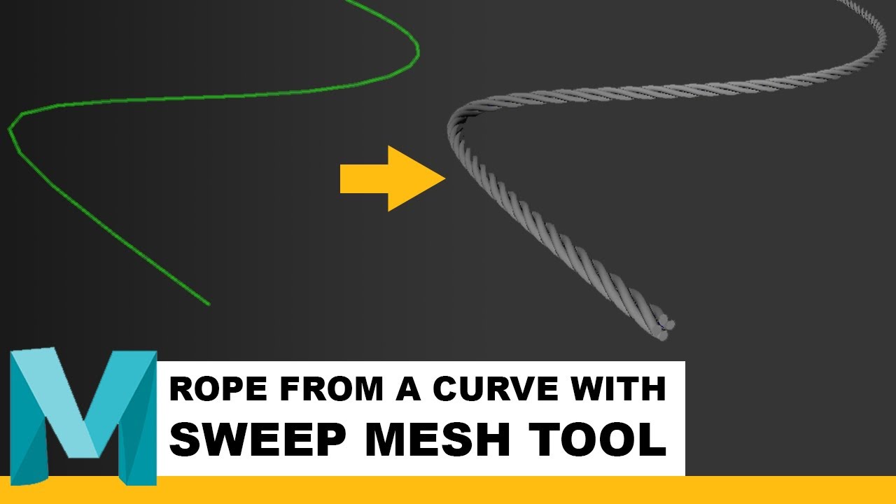 Maya 2023 Tutorial - Create a Rope from a Curve with Sweep Mesh - YouTube
