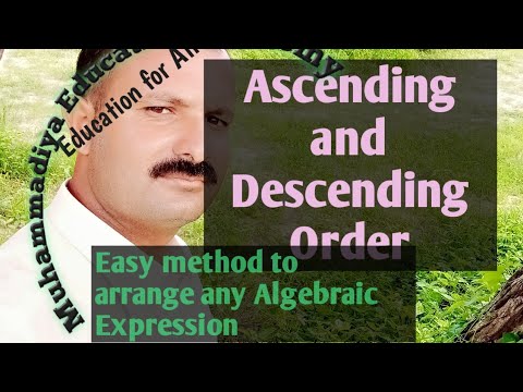how to arrange any algebraic expression in ascending or descending ...