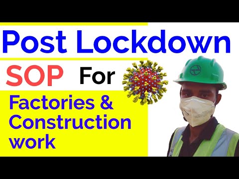 SOP for Post lockdown / Sop for work at site after lockdown / Sop for ...