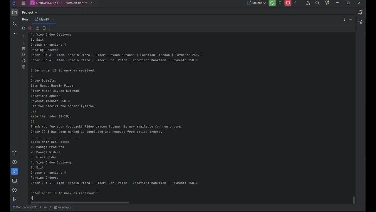 Food Product Management System for IPT using a KOTLIN LANGUAGE CLI - YouTube