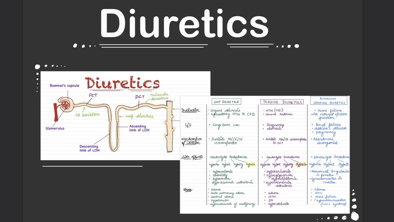 Diuretics | Renal Pharmacology | Full Topic Revision | With Notes | 2nd ...