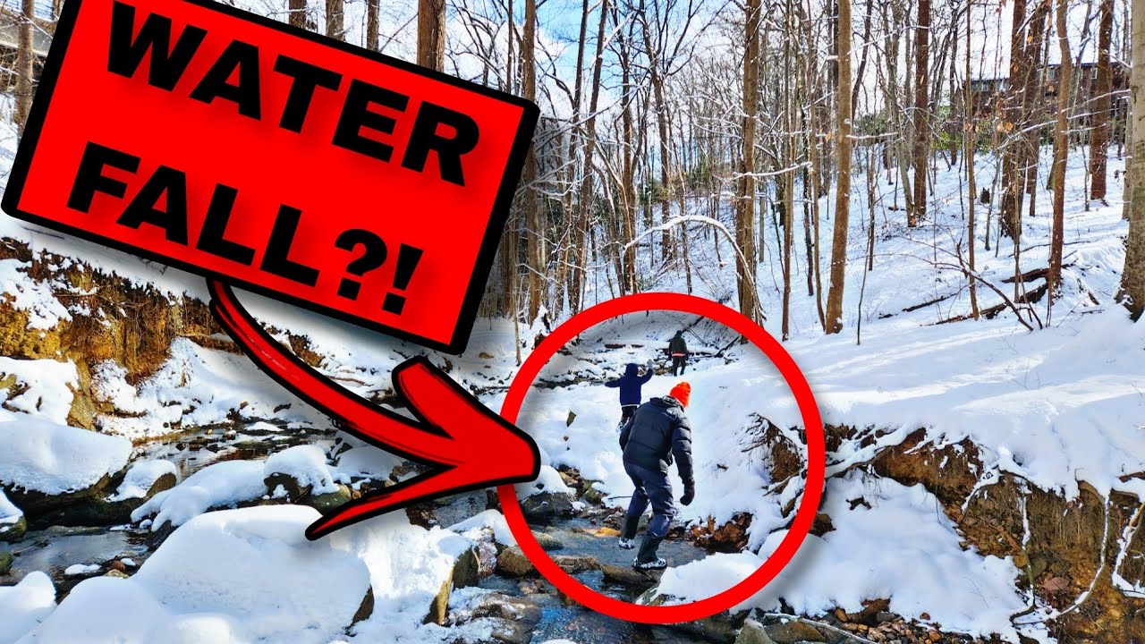 Windy Run Trail - Snow and Icy Waterfall [walking tour] - YouTube