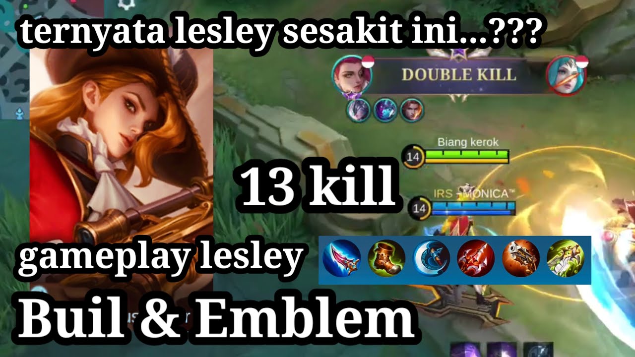 gameplay lesley one shot buil & emblem - mobile legends. #lesley #mlbb ...