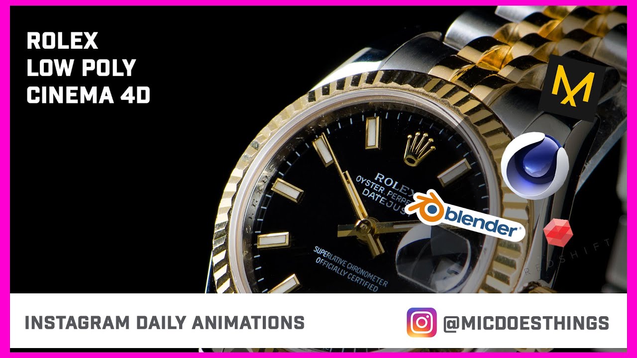 LOW POLY/HIGH RESULT Rolex Watch Cinema 4D Speedart - Rendered in ...