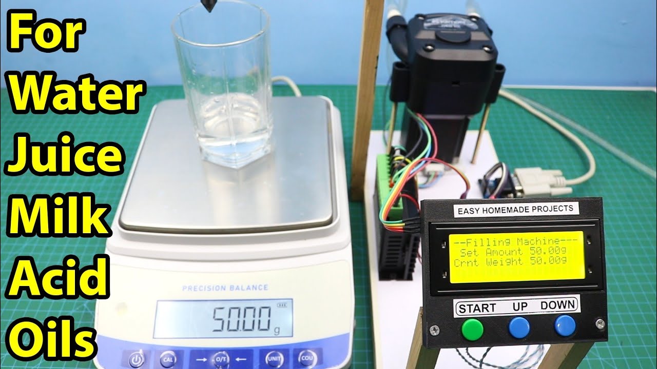 DIY RS232 Scale based Universal Liquid Filling machine || 99.99% ...