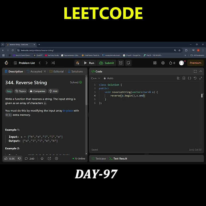 CURRENT CODERS 50/1000 || LEETCODE PROBELM ||USING TEMP VARIBLE || #dsa #cpp #code #shorts # ...